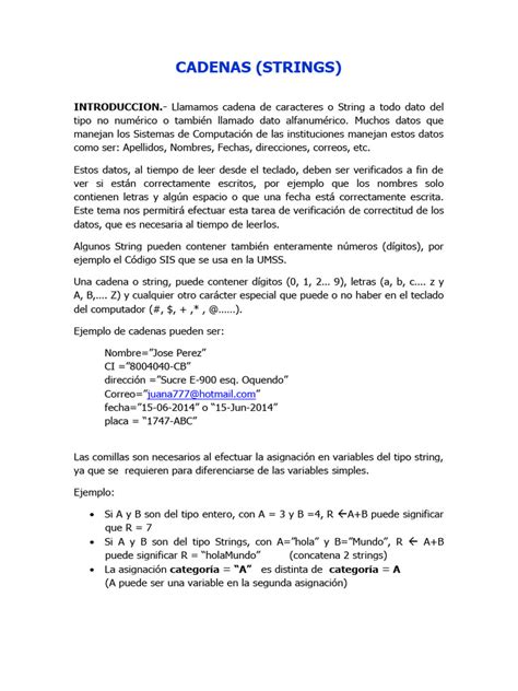 cadenas 2020 r pdf lenguaje de programación cadena informática