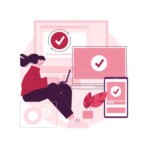 Cross Device Syncing Abstract Concept Vector Illustration Stock Vector