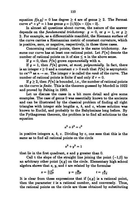 Arithmetic On Curves Mathematical Sciences Some Research Trends