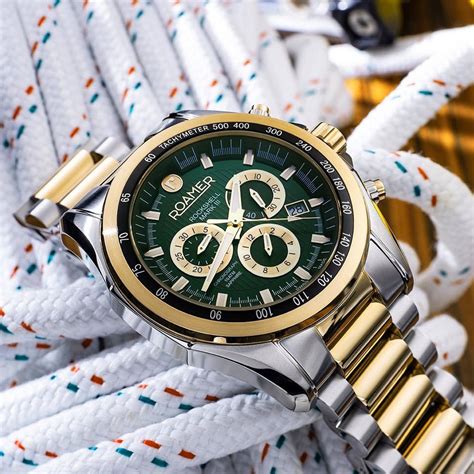 Buy Roamer Rockshell Mark Iii Chrono Swiss Made Green Round Dial Mens