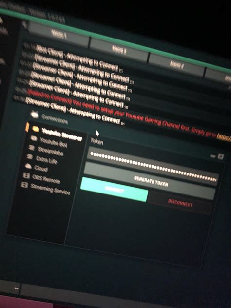 trying to connect my youtube to stream labs chat bot and it windy