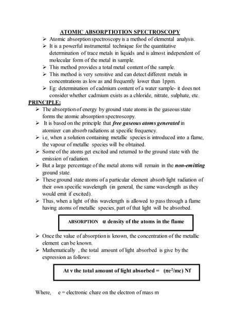 Atomic Absorption Spectroscopy Ppt