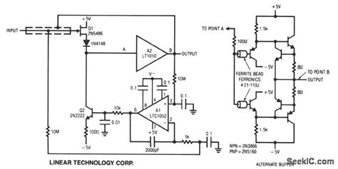 low input capacitance buffer amplifier circuit circuit diagram