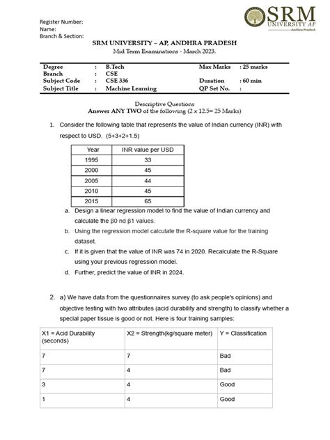 Cse 336 Full 25 Mid Pdf Multivariate Statistics Machine Learning