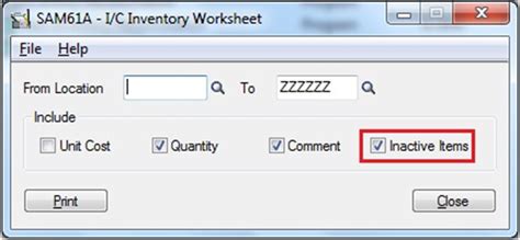 sage 300 erp include inactive items in ic reports