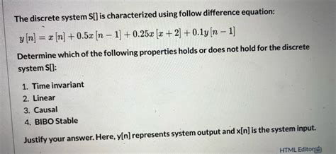 solved the discrete system s[] is characterized using follow