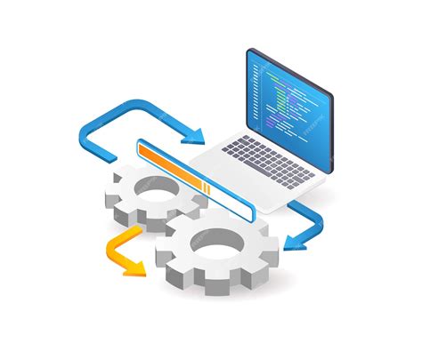 Premium Vector Programmer Process Laptop System