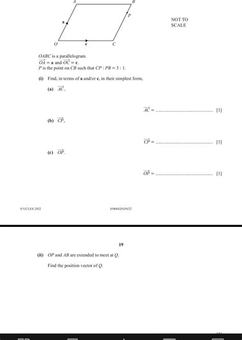 0580 Maths Vectors Rigcse