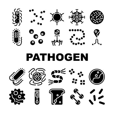 Premium Vector Pathogen Virus Disease Collection Icons Set Vector