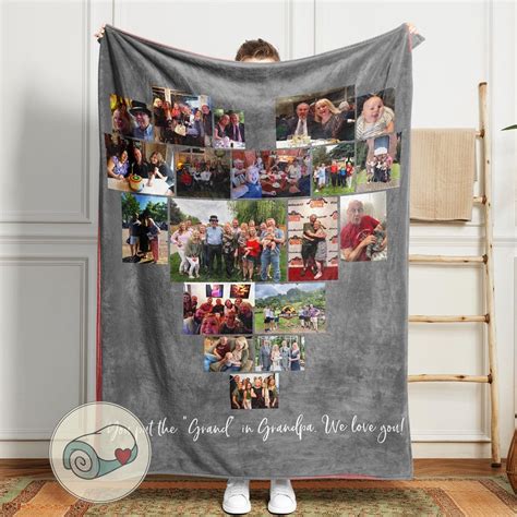 Customized Blanket With Heart Shape Collage Personalized Blanket With