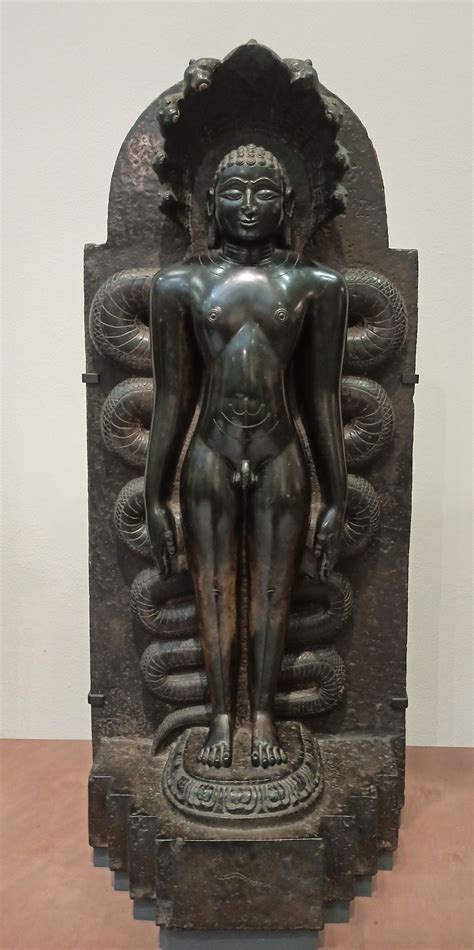 Parshavanath In Kayotsarga Mudra Protected By Serpent King Dharanendra