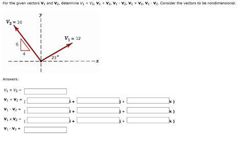 Solved For The Given Vectors V1 And V2 Determine V1 V2 Chegg Com