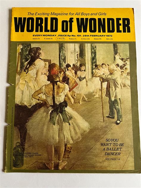 World Of Wonder No 101 Oberon Holland 1972 Vintage Magazine The