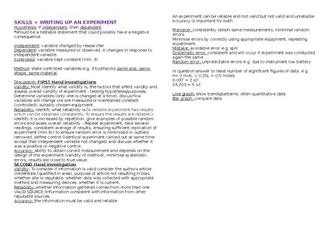 Skillsexperiment Write Up Skills Writing Up An Experiment