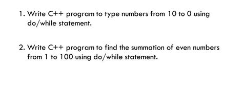 Solved 1 Write C Program To Type Numbers From 10 To O