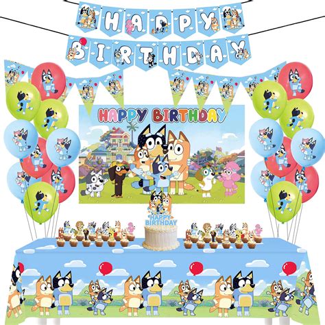 Bluey Birthday Decorations Party Decorations Party Supplies Balloons