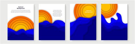 3d 추상 배경 및 용지 절단 모양으로 설정된 수직 배너입니다 비즈니스 프레젠테이션 전단지 포스터 및 초대를 위한 벡터 디자인 레이아웃 3차원 형태에 대한 스톡 벡터 아트