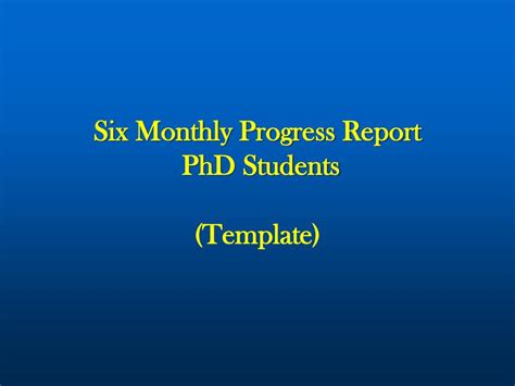 PPT Six Monthly Progress Report PhD Babes Template PowerPoint Presentation ID