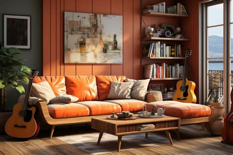 Premium Ai Image Living Room With Art Deco Concept