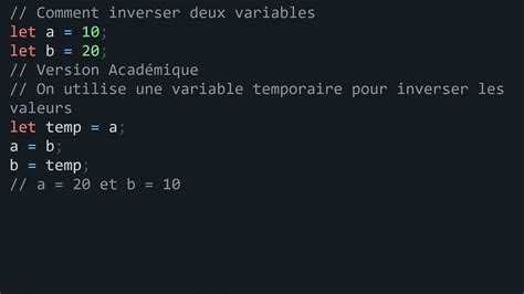 Inversion De Variable En Une Ligne De Code Youtube