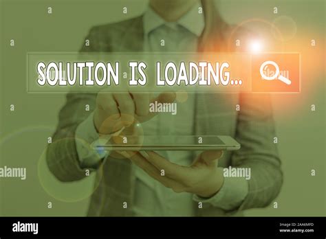 Handwriting Text Solution Is Loading Conceptual Photo Thinking Of Way To Solve Big Problems