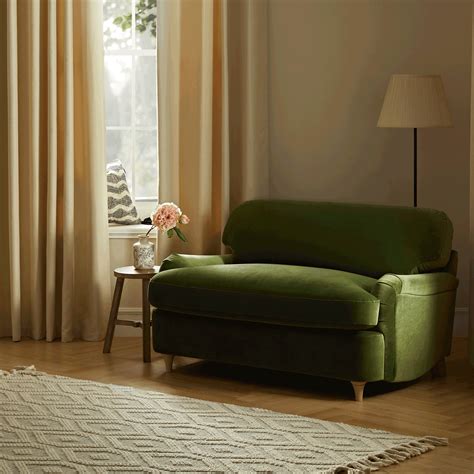 Daphnis Fern Green Velvet Sofa Bed Loveseat Daals