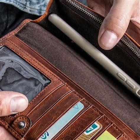 Handmade Leather Mens Cool Long Leather Wallet Bifold Clutch Wallet For
