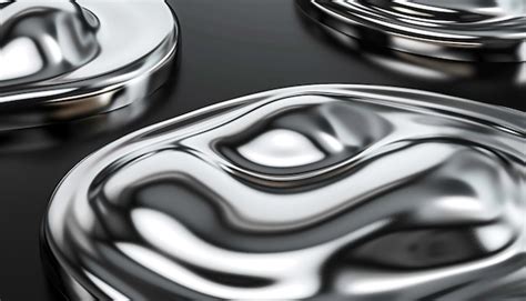 Premium Photo Podium Display Silver Fluid Liquid Metal