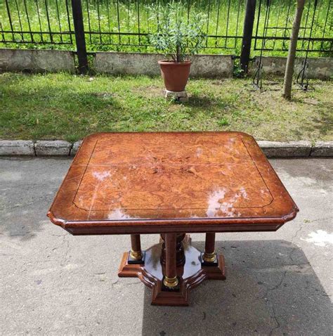 Обідній стіл з масиву дерева з інкрустацією Магазин