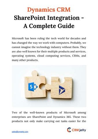 Dynamics CRM SharePoint Integration A Complete Guide By CRMJetty Issuu