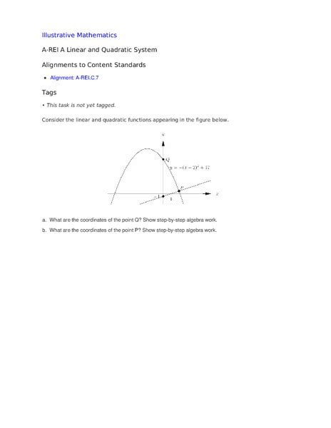 Linear And Quadratic System Lesson Plan For 9th 12th Grade Lesson Planet
