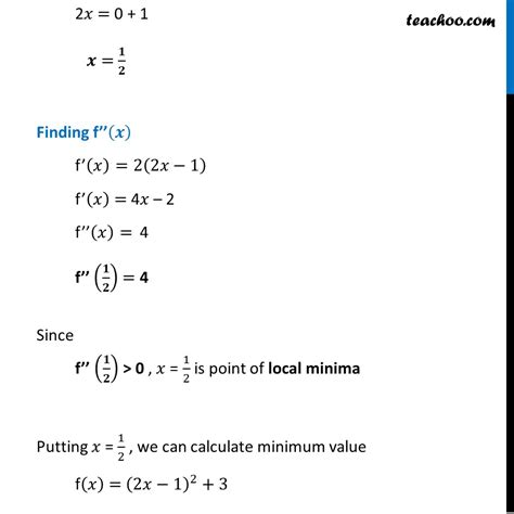 Ex 6 3 1 I Find The Maximum And Minimum Values If Any For F X