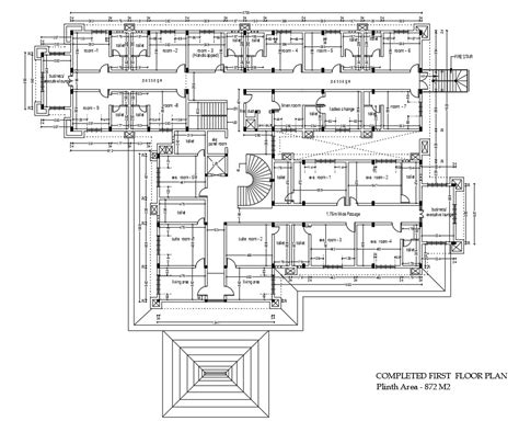 First Floor Plan Of Resort In Autocad 2d Drawing Dwg File Cad File