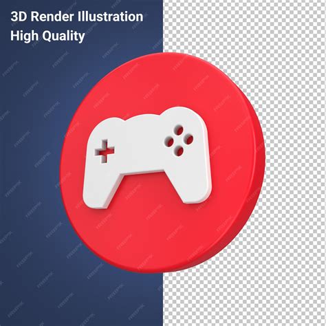 Premium Psd A Game Controller In 3d Rendered In Red Circle