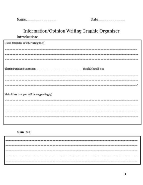 Informational Opinion Writing Graphic Organizer By The New Teachers Cafe
