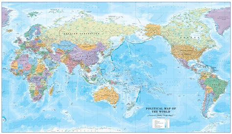 World Pacific Centred 2024 Edition Map 2200 X 1270mm