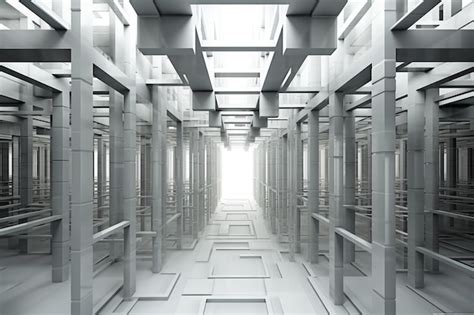 Abstract D Perspective Indoor Wireframe Design Premium Ai Generated Image