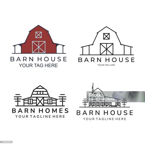 헛간 하우스 세트 번들 아이콘 기호 템플릿 벡터 일러스트 디자인 헛간에 대한 스톡 벡터 아트 및 기타 이미지 헛간 로고 농장 Istock
