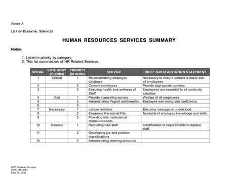 Human Resource Plan Template
