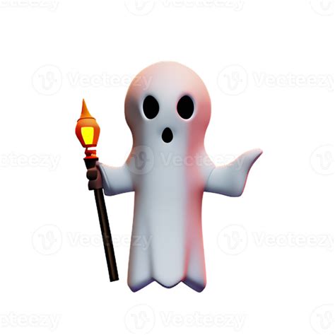 Ghost Cute Torch Ai Generative 29752125 Png