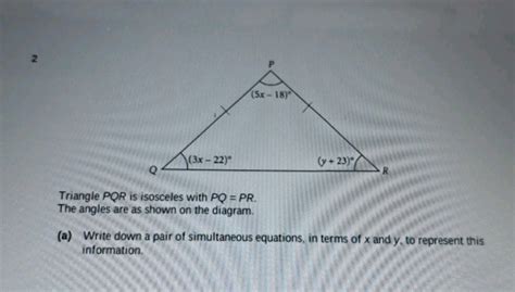 2 Triangle P Q R Is Isosceles With P Q P R StudyX