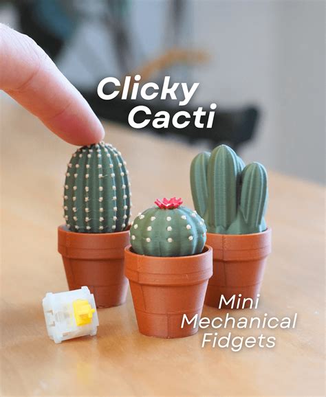 Clicky Cacti Pack 2 Clicker Fidget Toy Cactus Pocket Plants