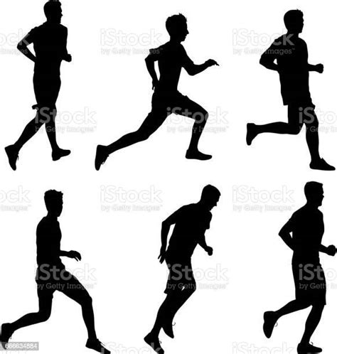 실루엣의 집합입니다 남자 스 프린트에 주자 벡터 일러스트 레이 션 1위에 대한 스톡 벡터 아트 및 기타 이미지 1위 거리 건강한 생활방식 Istock