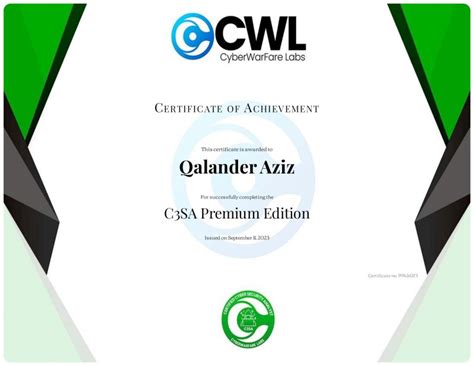 Qalander Aziz On Linkedin I Am Pleased To Announce That I Have Just Finished Cyberwarfare Labs