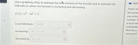 Solved Use A Graphing Utility To Estimate The Loctal Extrema