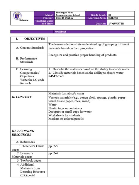 Science Grade3 1st Quarter Week1 Day1 Pdf