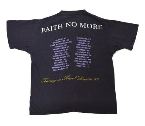 Vintage 80s Faith No More Angel Dust Tour Concert T Shirt L Defunkd