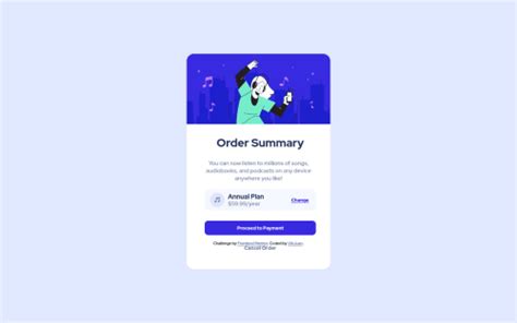 Frontend Mentor Order Summary Component Coding Challenge Solution