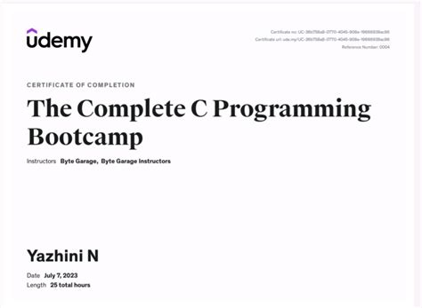 Yazhini N On Linkedin Hello Everyone Happy To Share That I Have Completed A Course On C