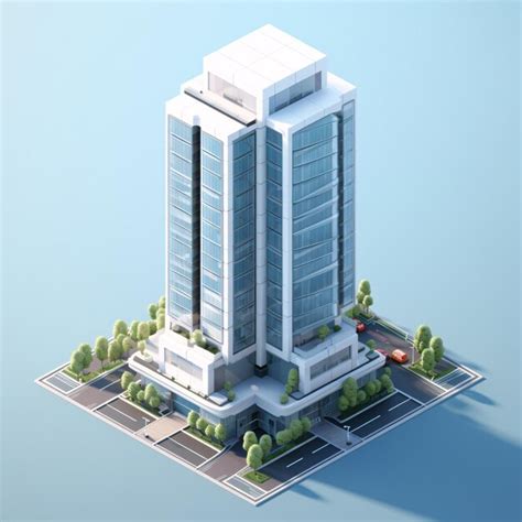 Premium Photo Isometric Business Glass Office Building Isometric Modern Architecture Design